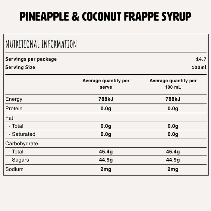 Alchemy Pineapple & Coconut Frappe Syrup 1.47L – Tea Journeys